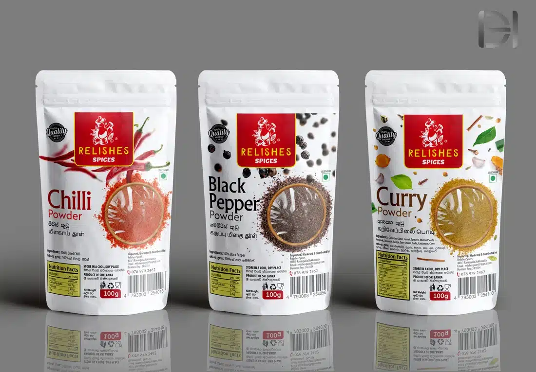 Spices packaging labels design - DesignzHub